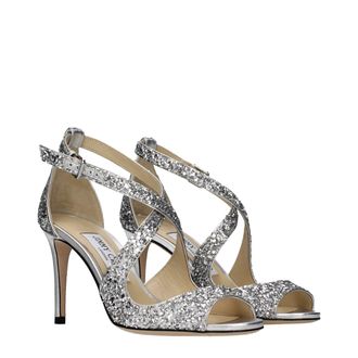 Jimmy Choo London Womens Gray Plastic Strap-On Sandals