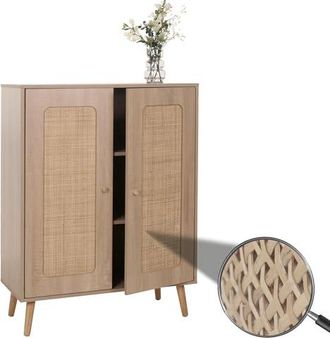 Mendler Highboard HWC-M38 Bois 106x80x41cm Imitation ch&ecirc;ne
