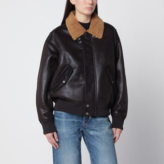 Dunst Schwarze Aviator Volume Bomberjacke