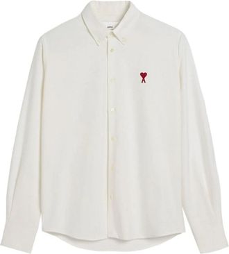 Ami Wei&szlig;es Baumwollhemd mit Monogramm - - Shirts - Herren - Wei&szlig; - M
