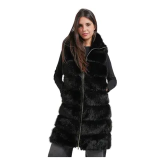 Yes-Zee Gilet long - Femme - Vestes - Noir - Taille: 44 FR