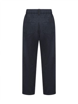 Brunello Cucinelli Monili-Embroidered Trousers - Gray