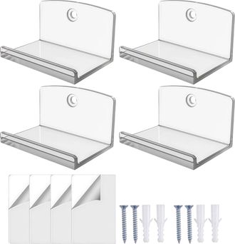 Generic Wand-Schallplattenhalter, 4-teiliges Acryl-Aufbewahrungs-Organizer-St&auml;nder-Set, Wandaufh&auml;ngung, f&uuml;r Alben, B&uuml;cher, Fotos, Cartoons, Sammlungen, transp