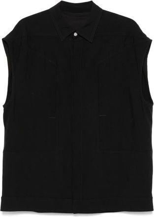 Rick Owens Homme, Vestes, Noir, Taille: L Gilet sans Manches &agrave; Fermeture Frontale