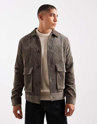 Only & Sons Jacke aus Cord in Dunkelbraun-Brown