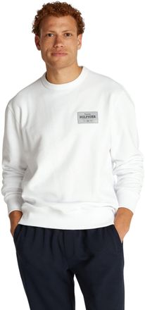 Tommy Hilfiger Herren Sweatshirt Monotype Label Rundhalsausschnitt, Weiß (White), XL