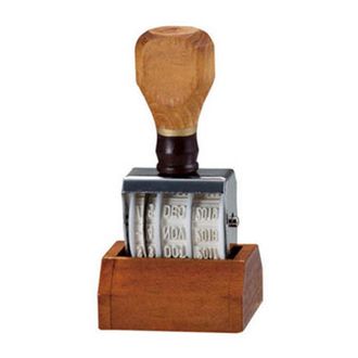 Generic Handheld-Datumsstempel, Transparente Schablone, Rollkontrolle, Retro-Stempel f&uuml;r Bastelarbeiten, Scrapbooking, Dekoration (Originaler Griff in Holzfar