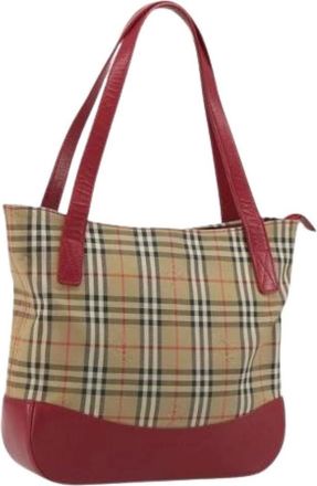 Burberry Pre-owned Toile sacs-main - Femme - Pre-owned - Beige - Taille: ONE Size
