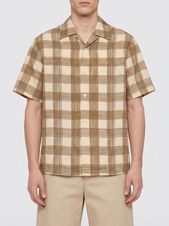 Jil Sander Chemise bowling &agrave; carreaux en viscose avec col cubain