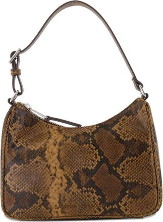 Samsøe & Samsøe sac porté épaule Sacima à effet peau de serpent - Marron