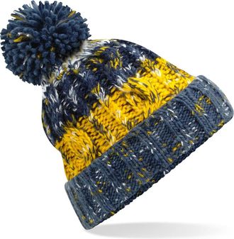 Beechfield B486 Corkscrew Pom Pom Beanie - Morning Frost