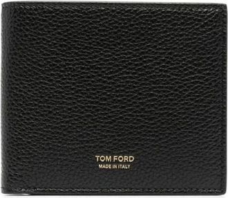 Tom Ford Homme, Accessoires, Noir, Taille: ONE Size Grain Leather Classic Bifold Wallet