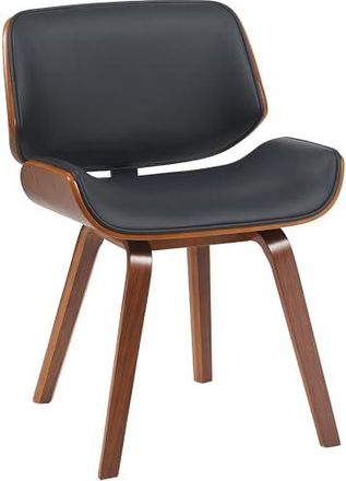 Clp Chaise de Salle &agrave; Manger Beverley Rev&ecirc;tement en Similicuir, Chaise de Cuisine avec Bois courb&eacute;, avec Dossier, Couleur:Noyer/Noir