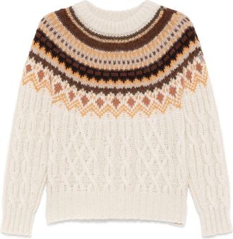 Moncler Pullover mit Zopfmuster - Nude