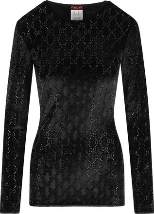 Gucci Oberteil mit GG-Muster - Schwarz