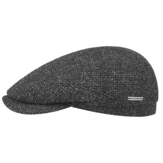 Stetson Belfast Tweed Flatcap Schirmm&uuml;tze Schieberm&uuml;tze Wollcap M&uuml;tze f&uuml;r Herren - Made in The EU Wintercap mit Schirm, Futter Herbst-Winter - 63 cm anthrazit