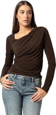 Kocca Femme, Tops, Brun, Taille: 38 FR Off Centre Neckline Blouse
