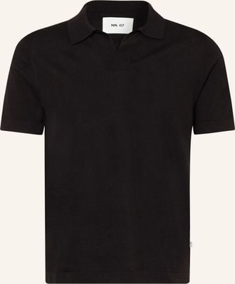 Nn.07 Nn.07 Strick-Poloshirt Ryan Mit Leinen schwarz