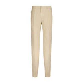 120% Lino Homme, Pantalons, Beige, Taille: 2XL Pantalon en lin minimaliste