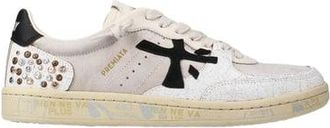 Premiata Baskets basses BSKT CLAYD &agrave; lacets en cuir m&eacute;lang&eacute;