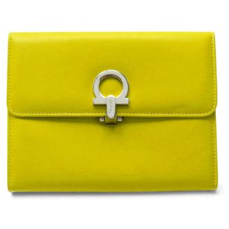 Ferragamo Crossbody Bags - SALVATORE FERRAGAMO GANCINI GELBE LEDER CLUTCH-TAS - Gr. unisize - in Gelb - f&uuml;r Damen