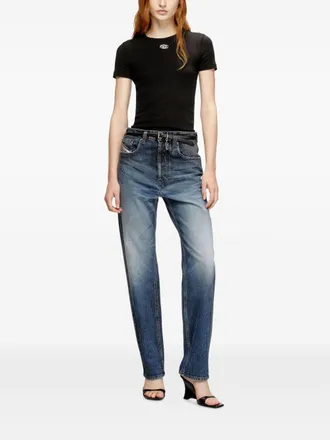 Diesel Logo-Embroidered Cotton T-shirt - Black