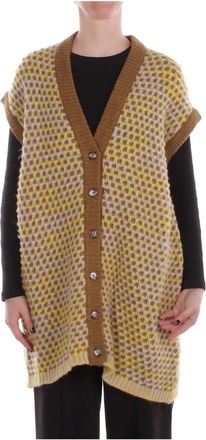 Manila Grace Femme, Pulls, Jaune, Taille: 38 FR Maglia Cardigan