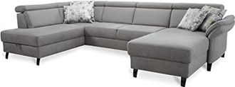Cavadore Cavadore Wohnlandschaft Ammerland mit Federkern, Schlafsofa mit Ottomane links und Longchair rechts, inkl. Kopfteilverstellung, 317 x 84 x 193, ledero