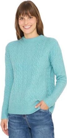 Cecil 3015558 Pull avec Motif tricoté, Mélange Vert conifere, XS Femme