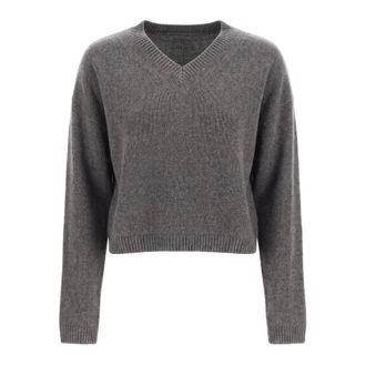 Liviana Conti Pull &agrave; col en V - Femme - Pulls - Gris - Taille: 40 FR