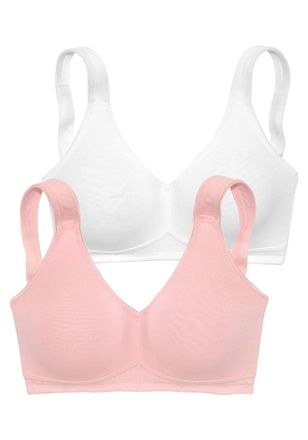 Petite Fleur Damen Soft-BH nahtlos vorgeformte Cups, breite Träger für bequemen Halt, atmungsaktiv, Baumwolle