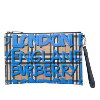 Burberry Pre-owned Canvas Clutch - Femme - Pre-owned - Beige - Taille: ONE Size