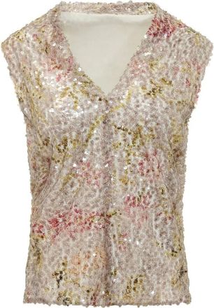 Alberta Ferretti Femme, Tops, Multicolore, Taille: 38 FR Sequin Floral Tank Top