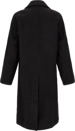 Christophe Lemaire Double-Breasted Wool Alpaca Coat - Black