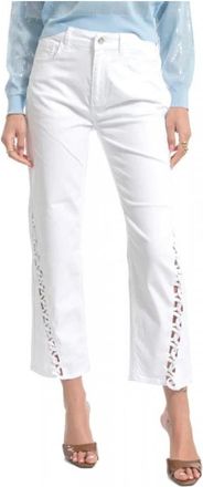 Liu Jo Femme, Pantalons, Blanc, Taille: W28 Cropped Pantalons