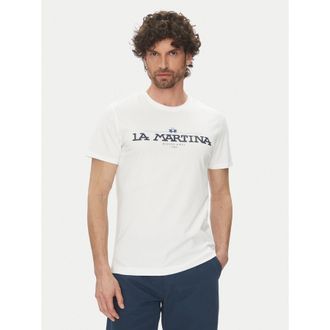 La Martina La Martina T-Shirt Aguer MAR304 JS206 Wei&szlig; Regular Fit