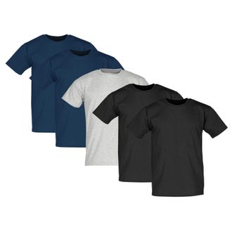 Fruit Of The Loom Valueweight T Shirt 5er-Pack Herren, 2xBlack +2xNavy +1xHeatherGrey, 5XL