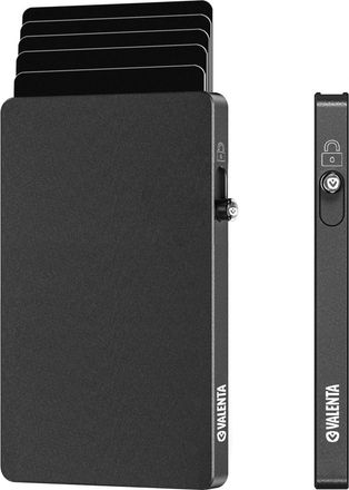 Valenta Aluminium Kartenetui für MagSafe mit Auswerfer für iPhone, Graphitgrau, bis zu 7 Karten, minimalistisches Design, ultradünner Kartenhalter, RFID-Schut