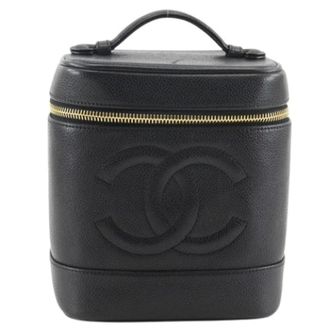Chanel Pre-owned Coco Mark Caviar Skin Vanity Pouch - - Pre-owned - Damen - Schwarzk - ONE SIZE