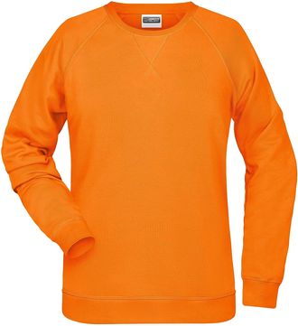 James & Nicholson Damen Raglan Sweatshirt - Sweatshirt aus Bio-Baumwolle mit leicht tailliertem Schnitt | Farbe: orange | Grösse: XXL
