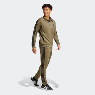 adidas Trainingsanzug ADIDAS SPORTSWEAR M 3S TR TT TS, Herren, Gr. XXL, gr&uuml;n (olive strata), Interlock, Obermaterial: 100% Polyester, Sportanz&uuml;ge Trainingsan