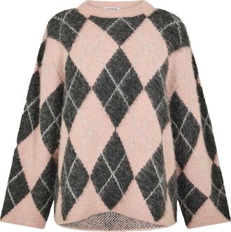 Edited Harriet Pullover f&uuml;r Damen, &Uuml;berschnittene Schulter (Pink/Schwarz)