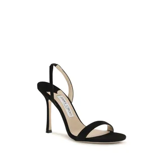 Jimmy Choo London Womens Jenn Sandal Black Calf Leather Bos Heels