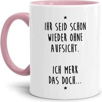 Tassendruck Lustige Tasse mit Spruch Ich Merk das doch... - Büro/Job/Arbeit/Witzig/Kaffee-Tasse/Geschenk-Idee/Innen & Henkel Rosa
