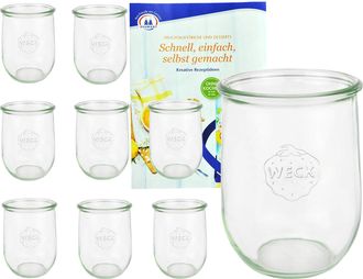 MamboCat 9er Set Weckgläser 1062 ml Tulpenform I Original Weck Tulpenglas Dessertglas I Einweckgläser für Obst Gemüse UVM I Weck Gläser ohne Deckel inkl. Diama