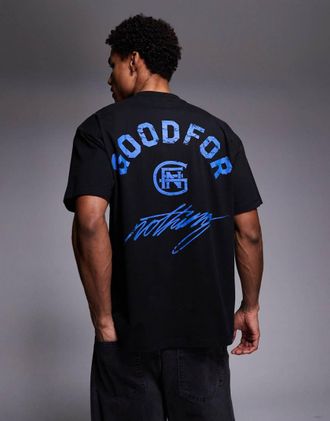 Good For Nothing T-shirt oversize &agrave; logo imprim&eacute; au dos - Noir