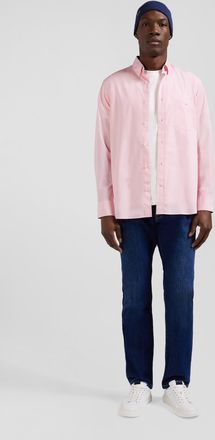 Eden Park Chemise En Popeline De Coton Rose Col Boutonn&eacute; Et Coudi&egrave;res Imprim&eacute;es Coupe Regular