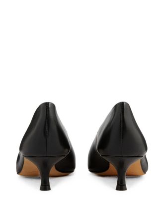 Le Monde Beryl Womens Kitten Heel Pumps Babouche Leather Black Calf High Shoes