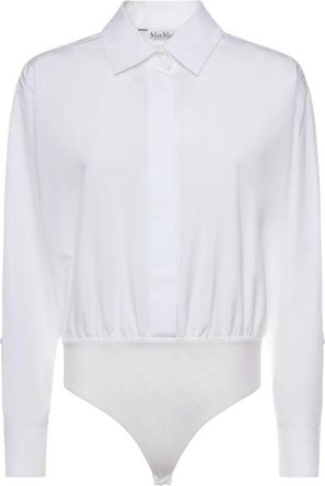 Max Mara Femme, Tops, Blanc, Taille: 40 FR Body en popeline de coton