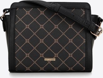 Wittchen Damen-Umh&auml;ngetasche aus schwarzem Monogram-Leder
